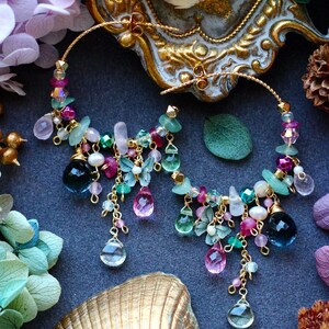 Dark Green / Rose Quartz / Pink Topaz Butterfly Floral Themed Jewelry ...