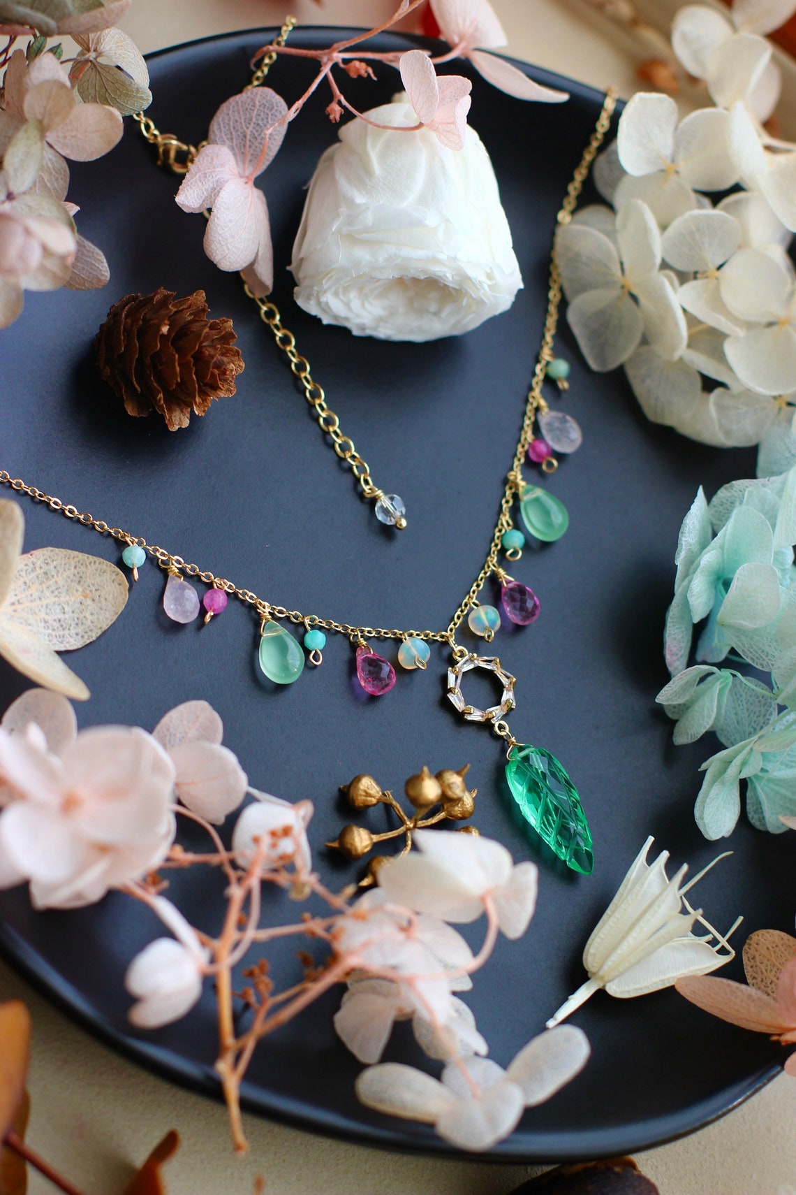 Handmade Apple Green Quartz 14K Gold Filled Jewelry Set // Spring ...