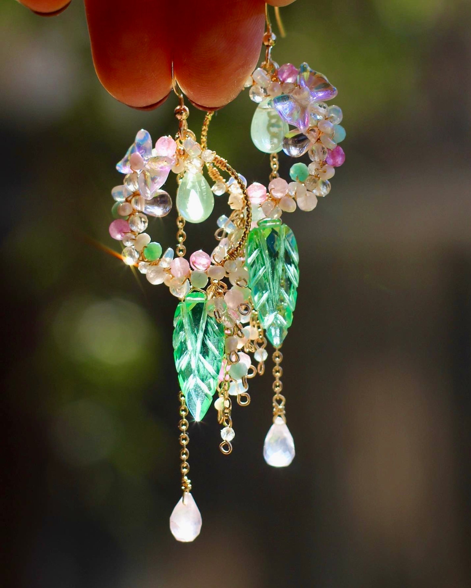 Handmade Apple Green Quartz 14K Gold Filled Jewelry Set // Spring ...