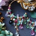 Dark Green / Rose Quartz / Pink Topaz Butterfly Floral Themed Jewelry ...