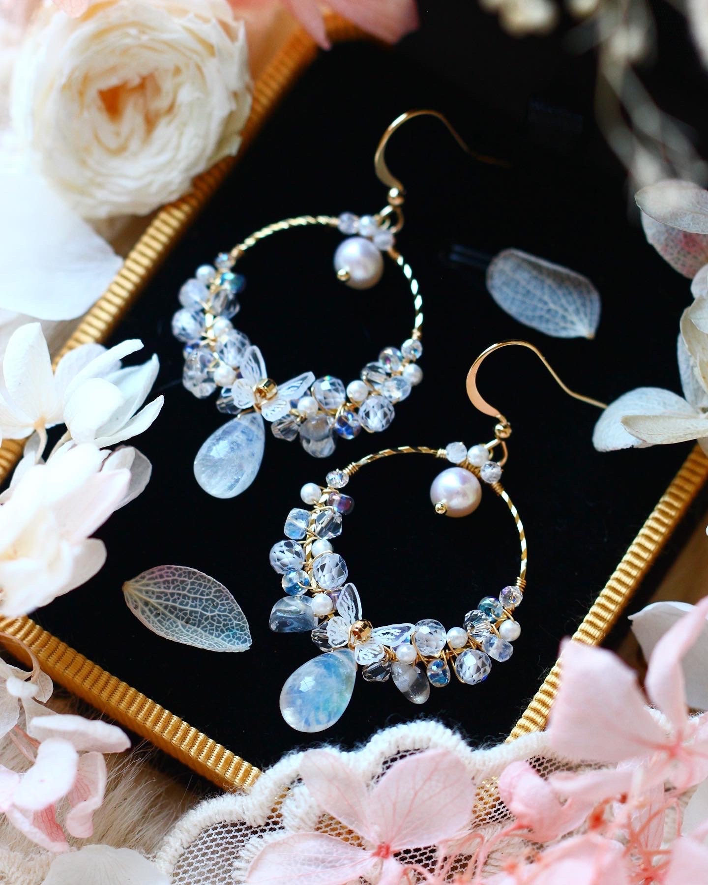 Rainbow Moonstone / Aurora Pearl 14K Gold Filled Handmade Jewelry Set ...