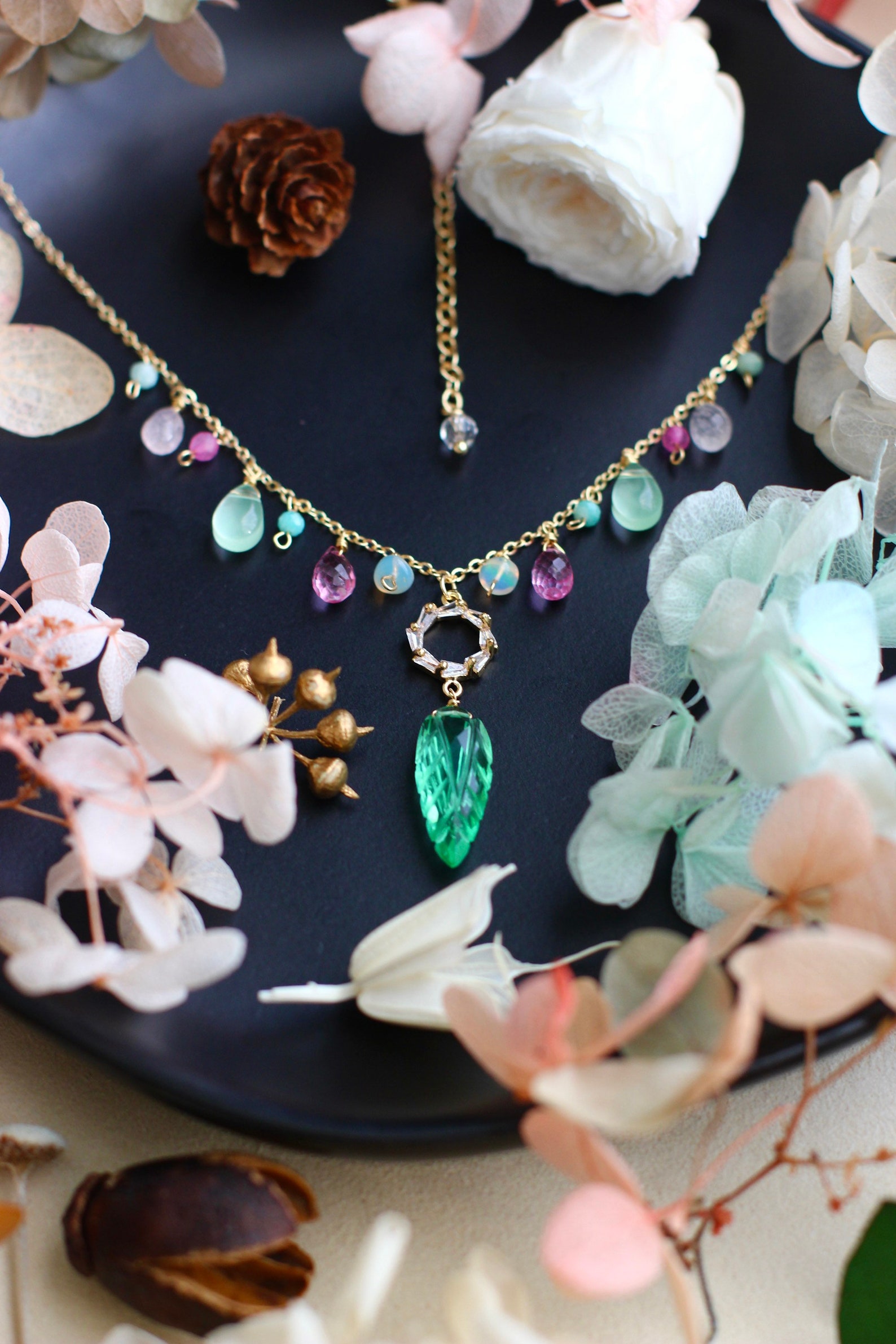 Handmade Apple Green Quartz 14K Gold Filled Jewelry Set // Spring ...