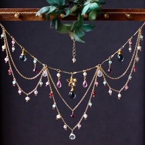 Dark Green / Rose Quartz / Pink Topaz Butterfly Floral Themed Jewelry ...