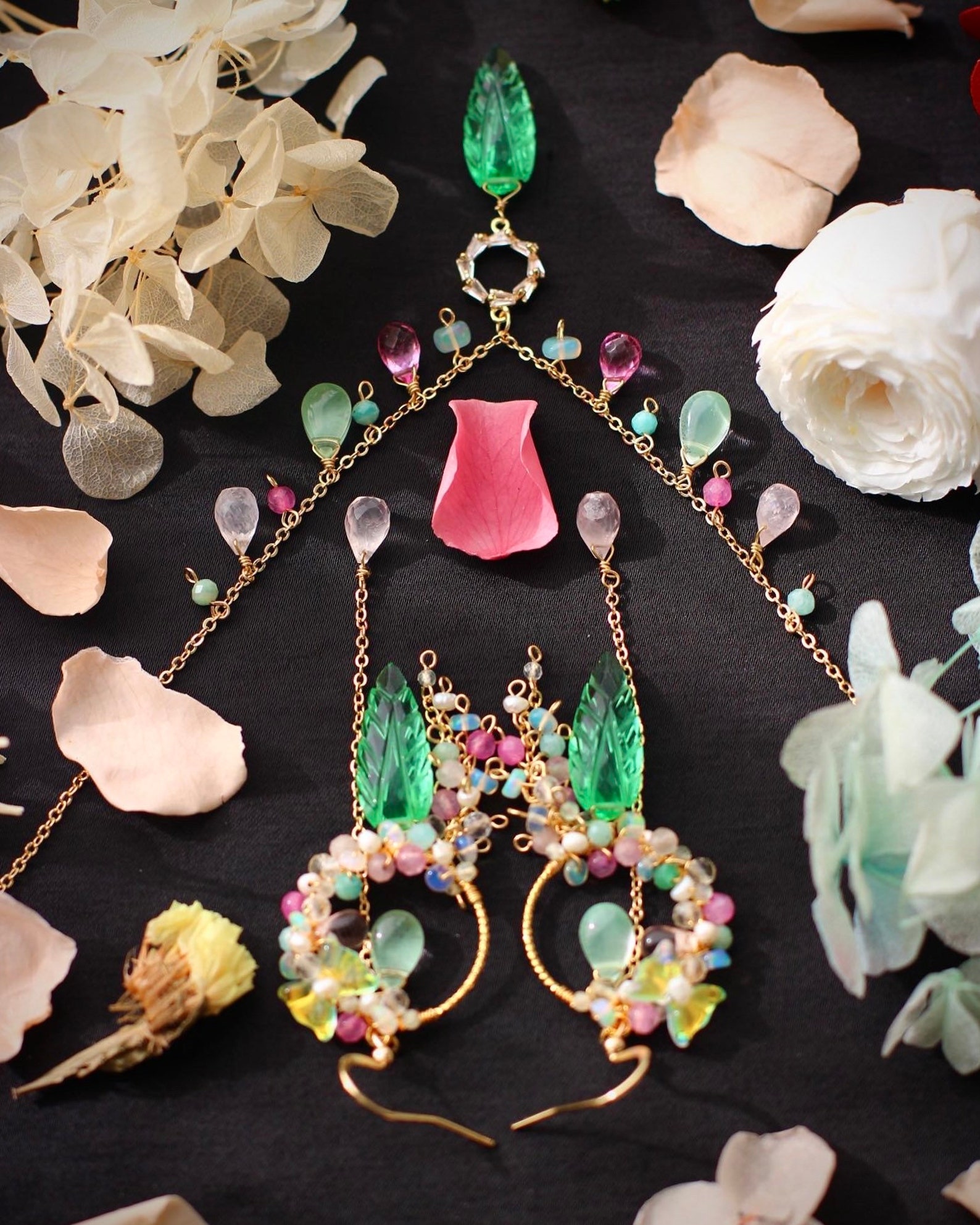 Handmade Apple Green Quartz 14K Gold Filled Jewelry Set // Spring ...
