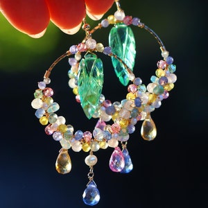 Apple Green Quartz / Opal Handmade 14K Gold Filled Floral Themed Dainty ...