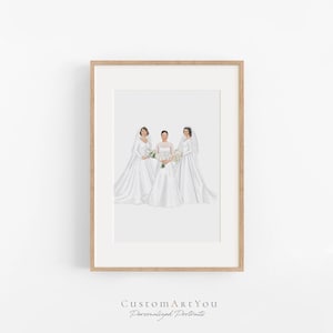 Generational Wedding Portrait: Mother of the Bride Gift, Watercolor ...