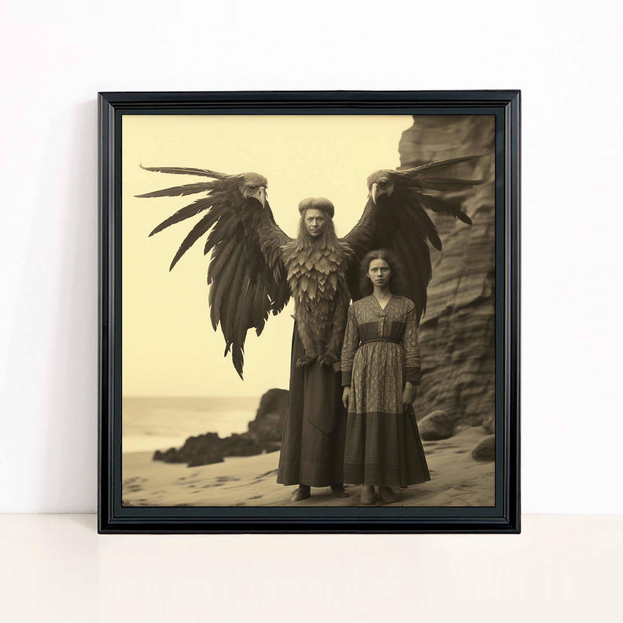 Half Human Half Bird Drawing