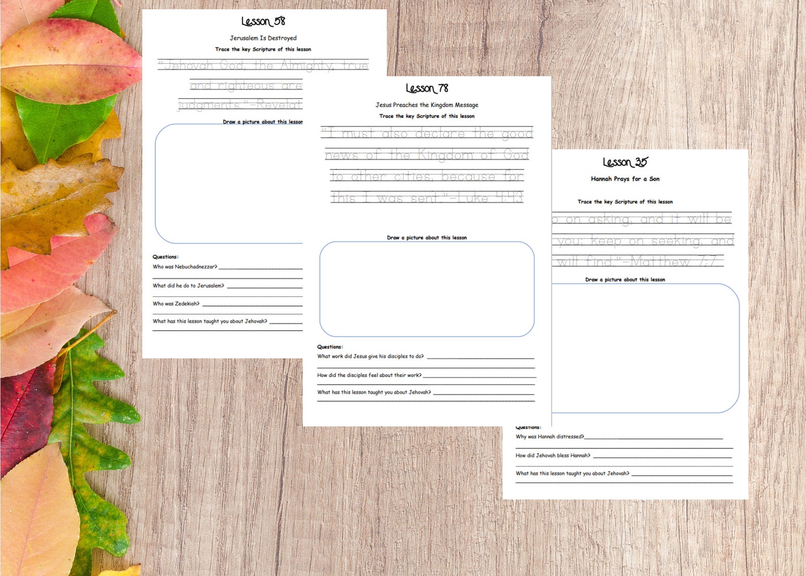 JW Printable Lessons You Can Learn From the Bible Study - Etsy