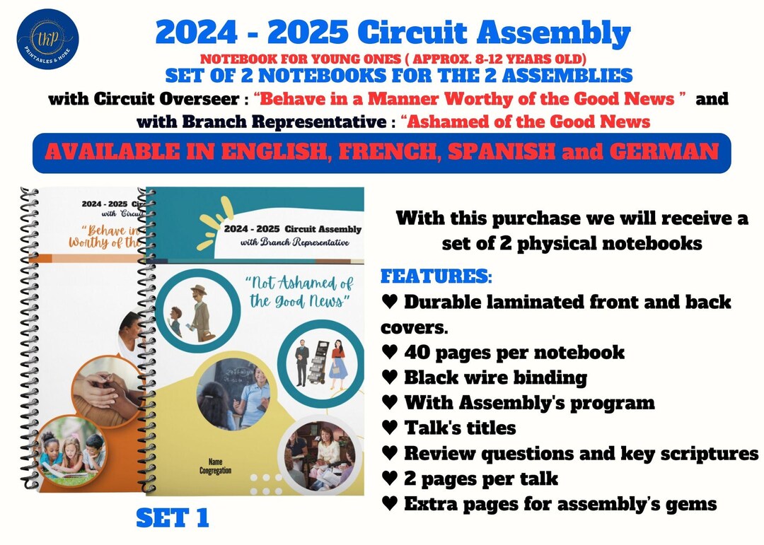 2024 - 2025 JW Circuit Assembly Notebooks SET for the Young Ones ( 8-12 ...
