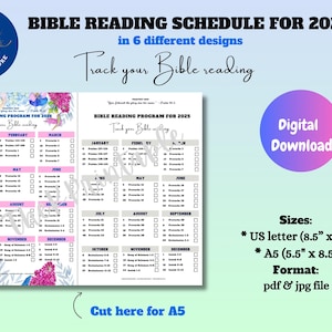 JW Bible Reading Schedule & Tracker for 2025 in 5 Different Designs and ...