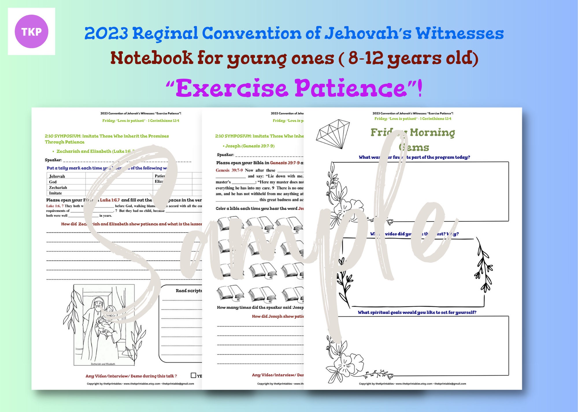2023 JW Regional Convention exercise Patience Notebook for - Etsy Canada