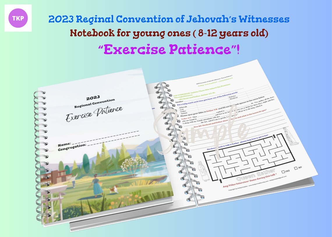 2023 JW Regional Convention exercise Patience Notebook for - Etsy Canada