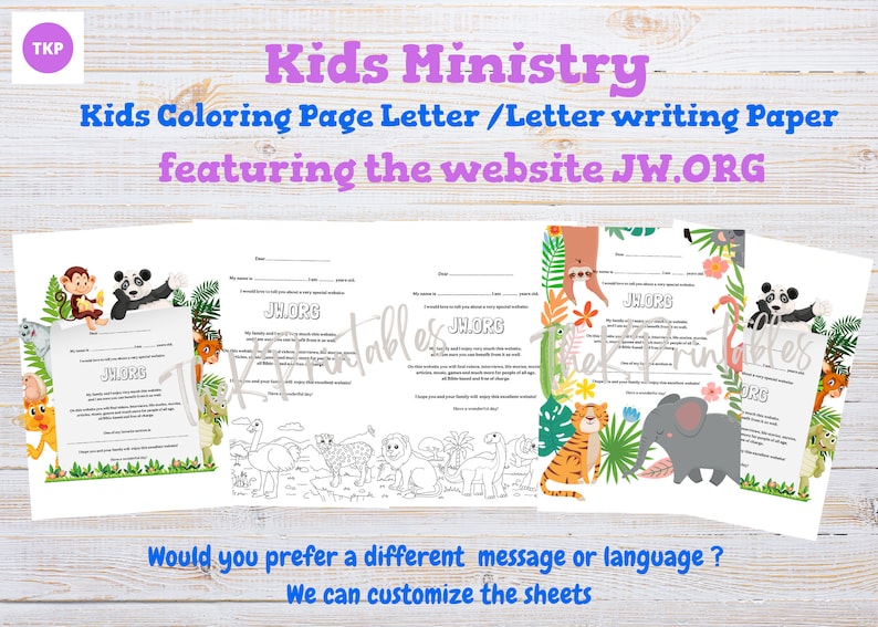 JW Kids Letter Writing Paper ~ Featuring the Website Jw.org ~JW Kids ...
