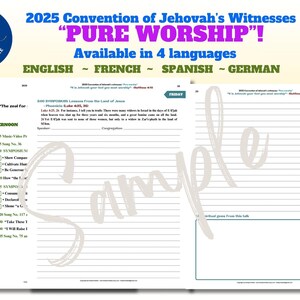 JW 2025 Convention Pure Worship ~ Personalized Spiral Notebook With ...