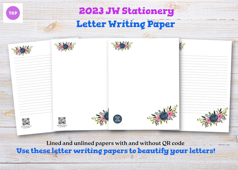 JW Letter Writing Paper Jw Ministry JW Stationary Jw Gift Pioneer ...