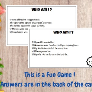 Who Am I *** JW Bible Characters Games | 200 Flash Cards | Bible Trivia ...