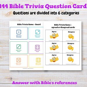 144 Bible Trivia Questions Cards JW Bible Trivia .flash Cards | Bible ...
