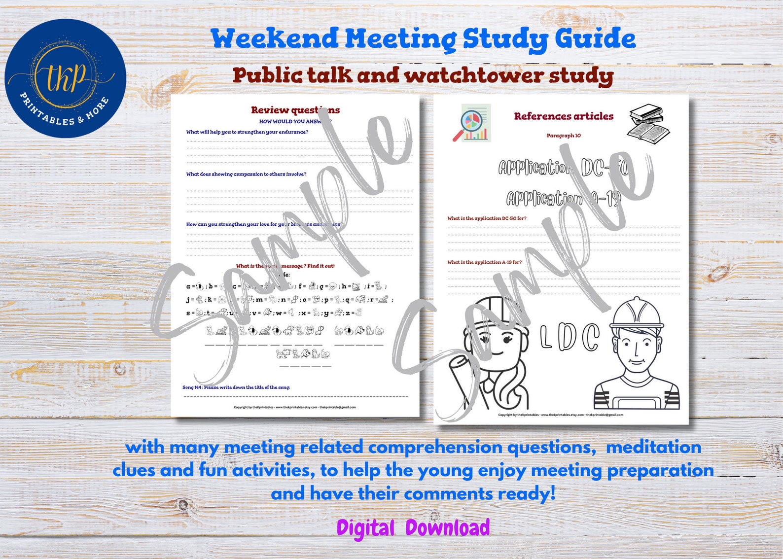 Interactive Weekly Meetings Worksheets for Approx. Ages 8 and - Etsy