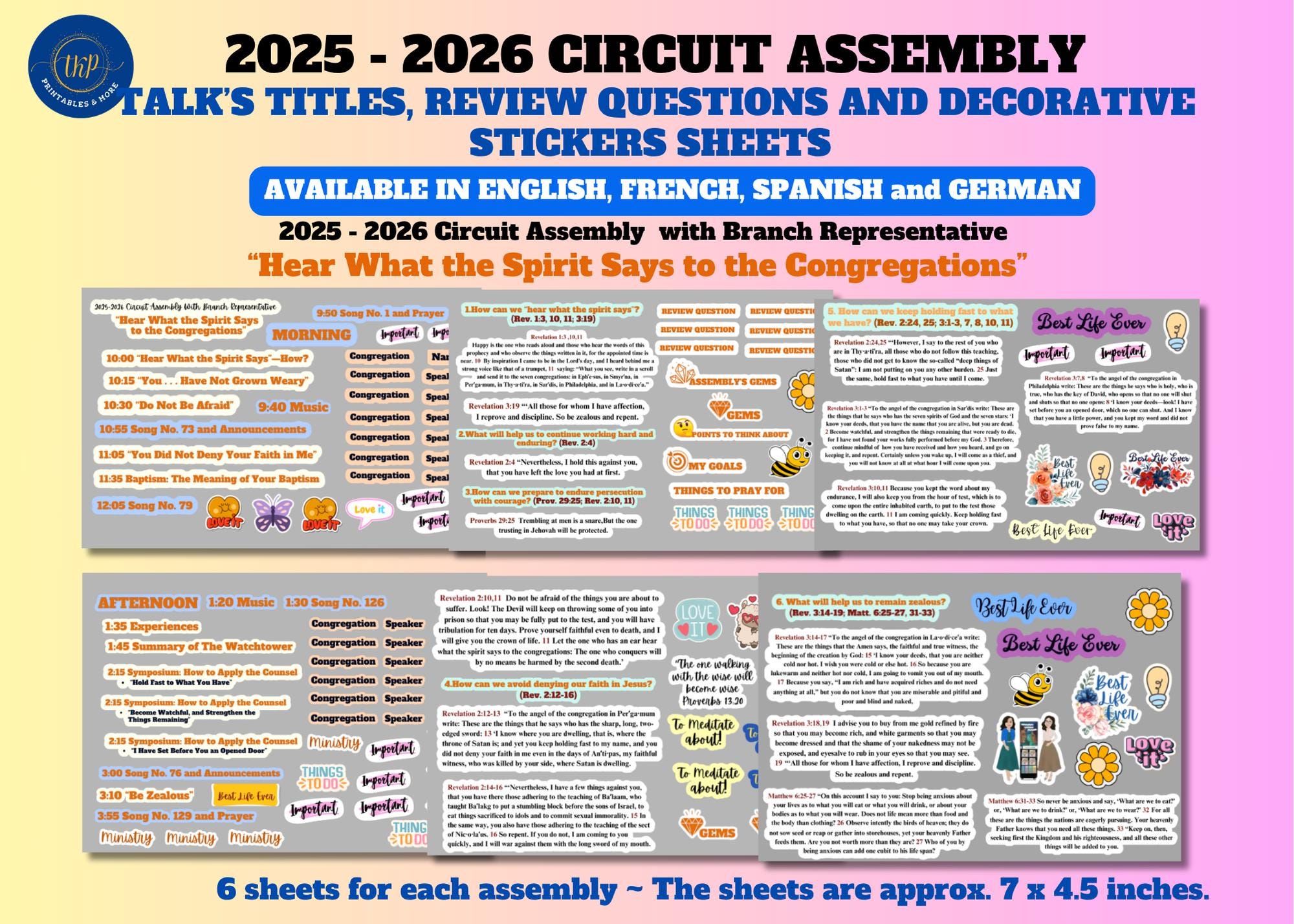 2025-2026 JW Circuit Assemblies Program and Decorative Stickers With ...