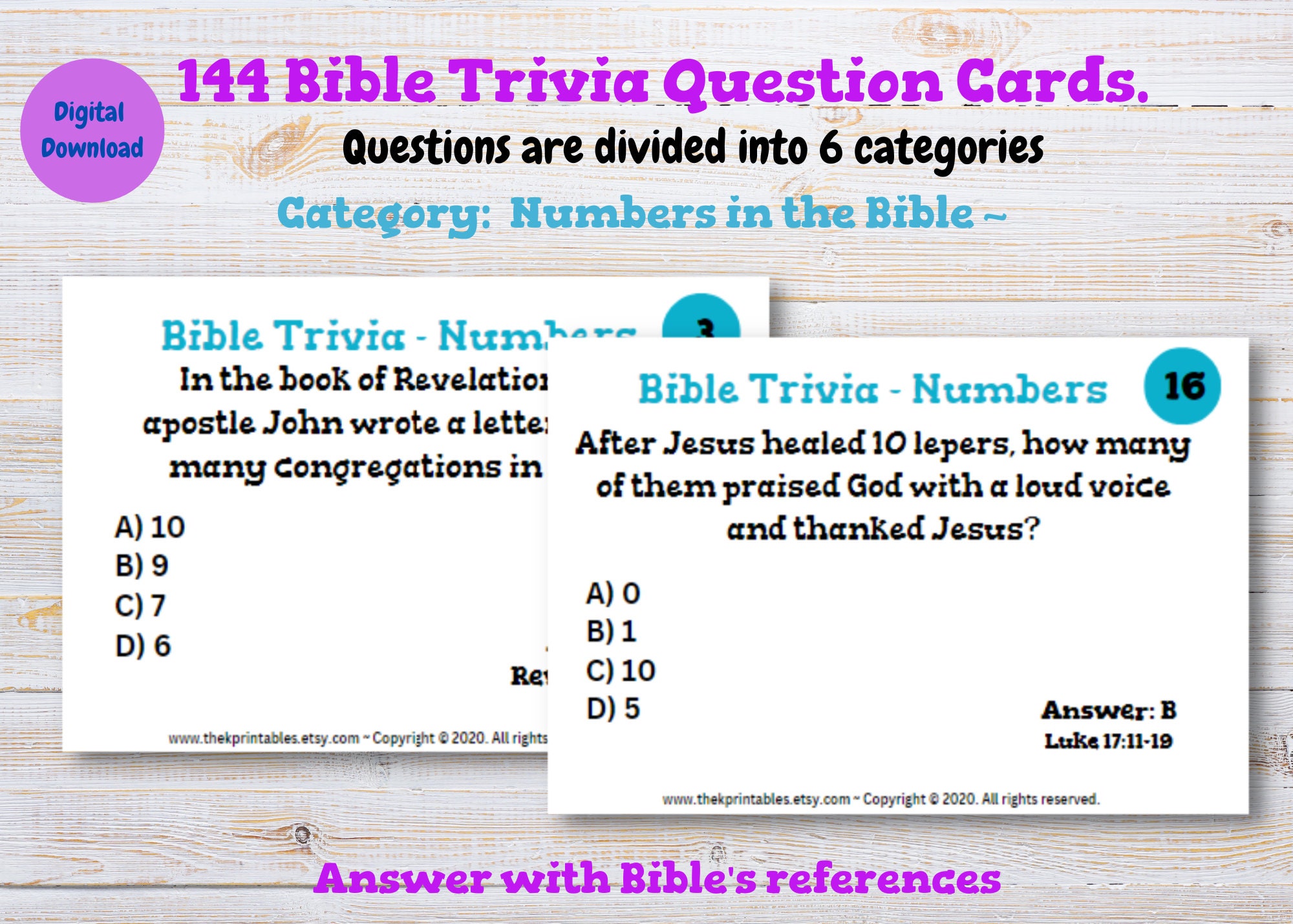 144 Bible Trivia Questions Cards JW Bible Trivia .flash Cards - Etsy
