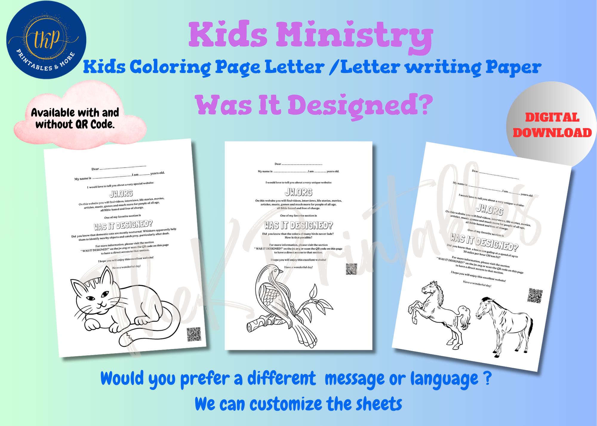 JW Kids Letter Writing Paper ~ Jw.org Website and "was It Designed?"~jw ...