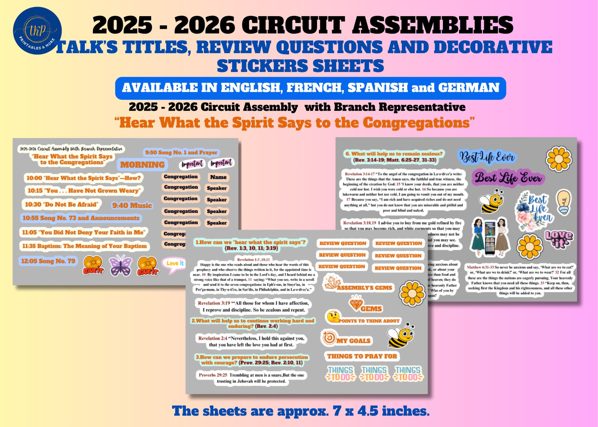 2025-2026 JW Circuit Assemblies Program and Decorative Stickers With ...
