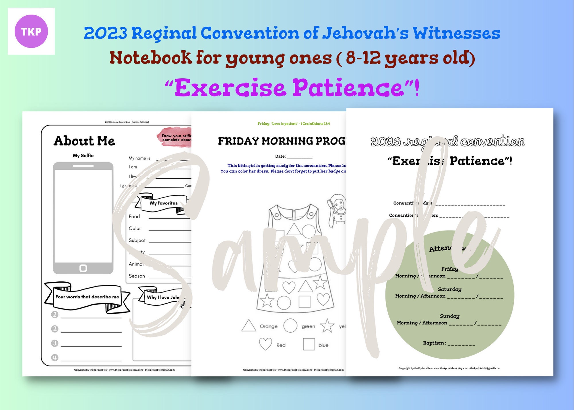 2023 JW Regional Convention exercise Patience Notebook for - Etsy Canada