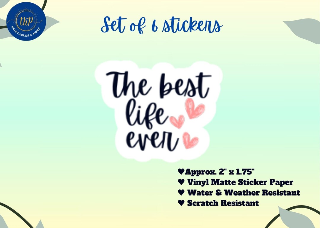 Best Life Ever STICKERS ~ Set of 6 Vinyl Stickers ~ JW Pioneer Gifts ...