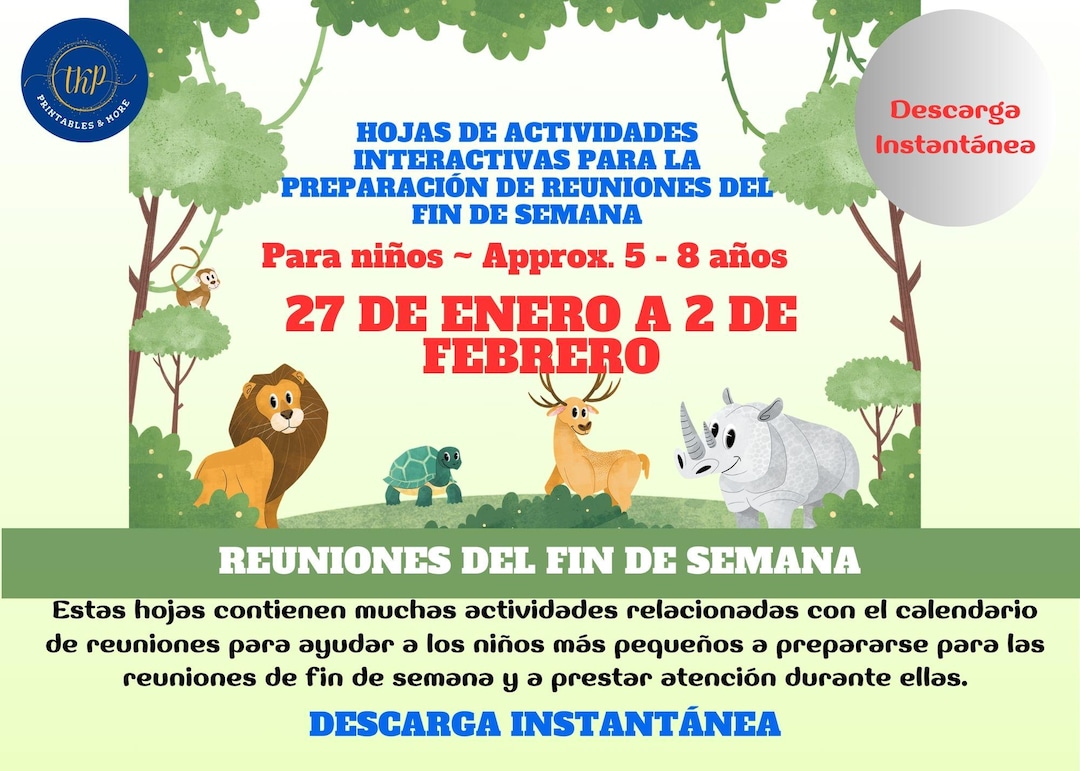 Hojas de actividades para la preparación de reuniones del fin de semana ...