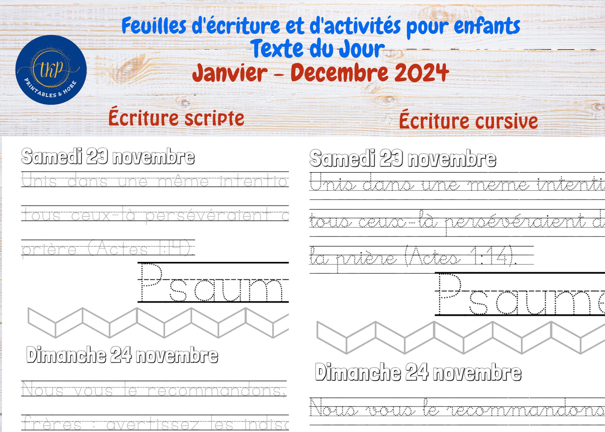 JW Feuilles Décriture Et Dactivités Texte Du Jour Janvier Decembre 2024 ...