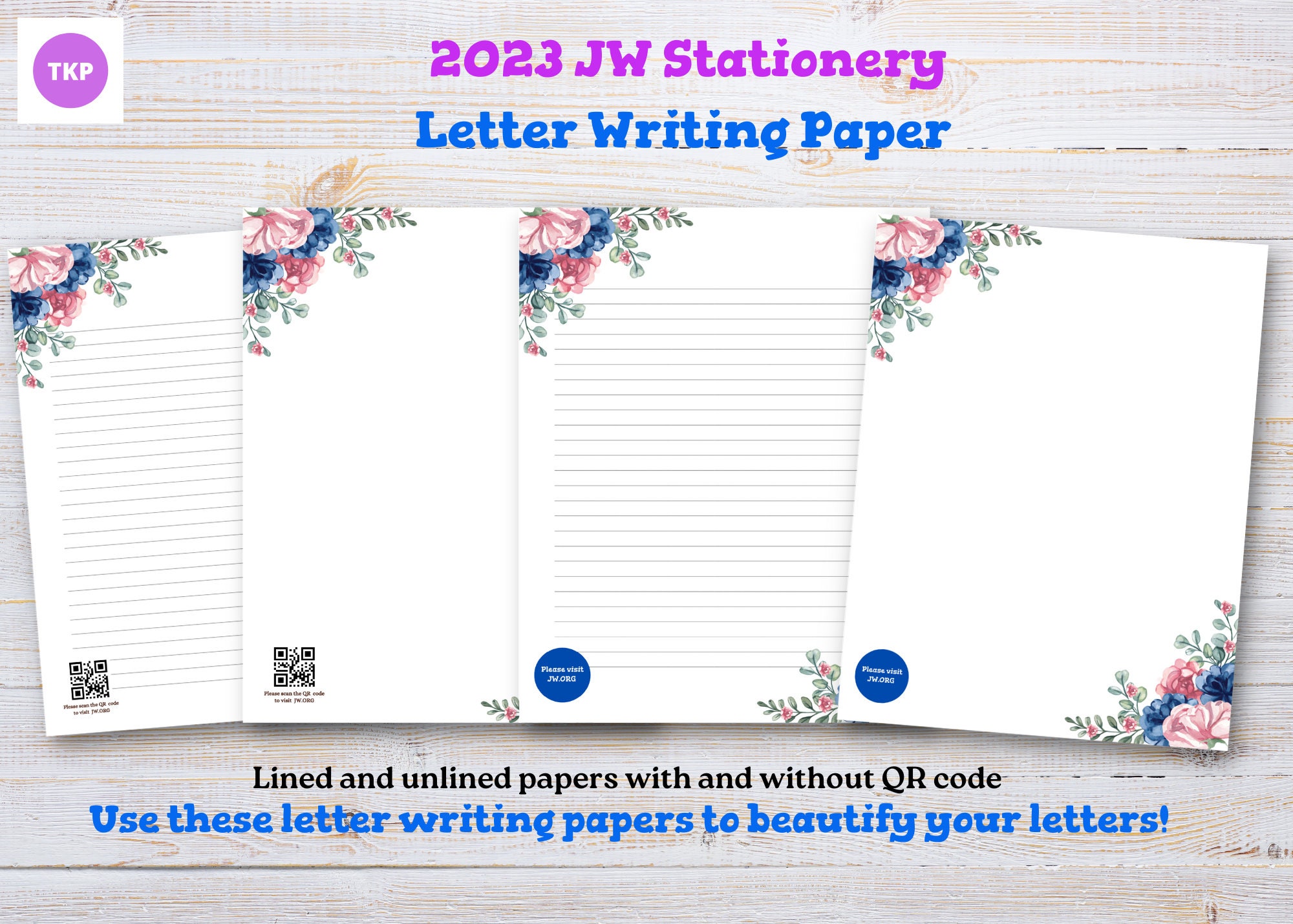 JW Letter Writing Paper Bundle of 5 Designs Jw Ministry JW Stationary ...
