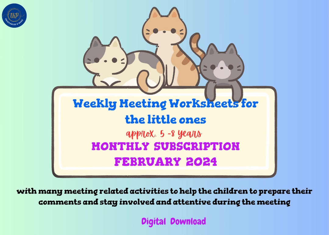 Interactive Weekly Meetings Worksheets for the Little Ones MONTHLY ...