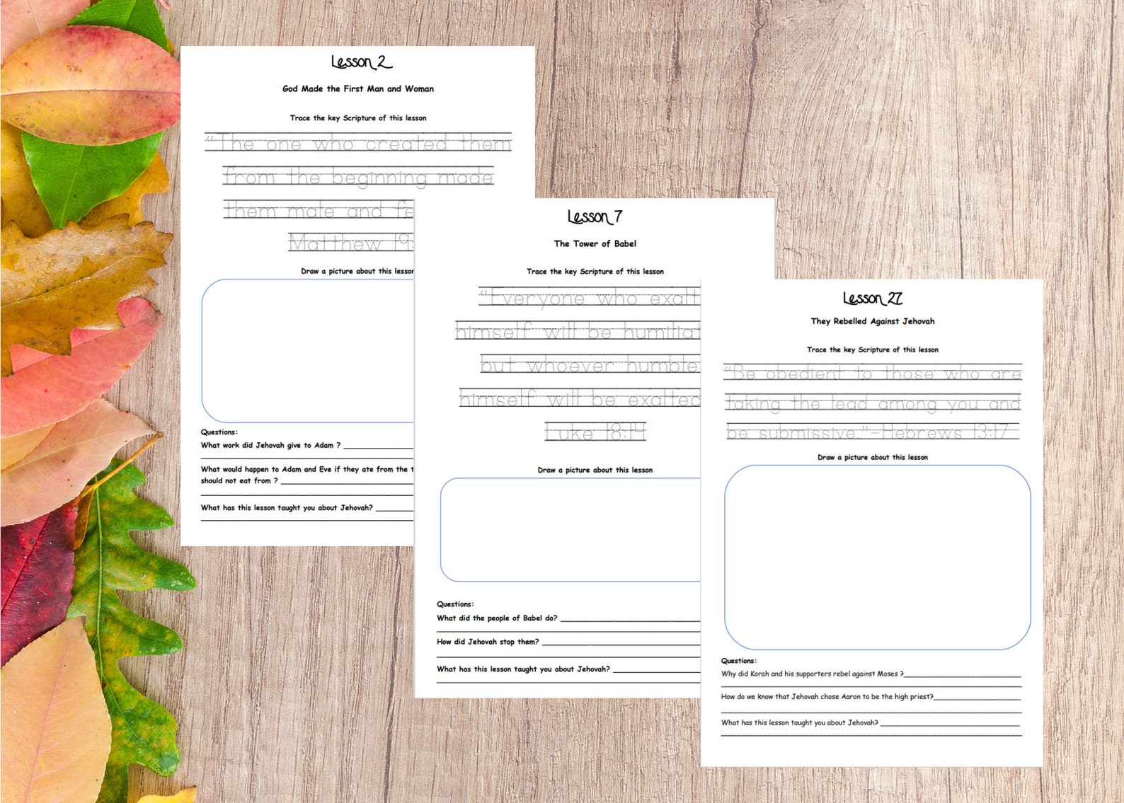 JW Printable Lessons You Can Learn From the Bible Study - Etsy