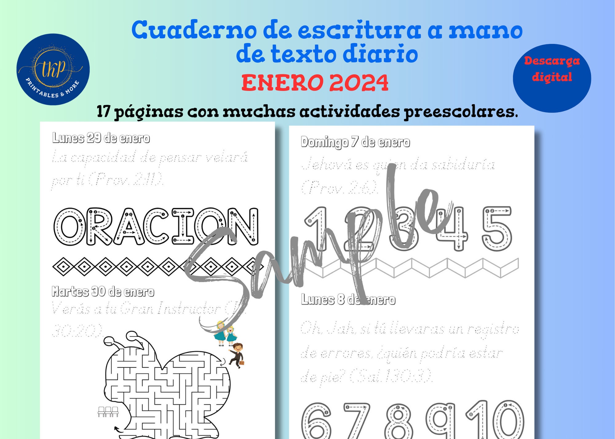 Hojas De Escritura Y Actividades Texto Del Día Enero De - Etsy