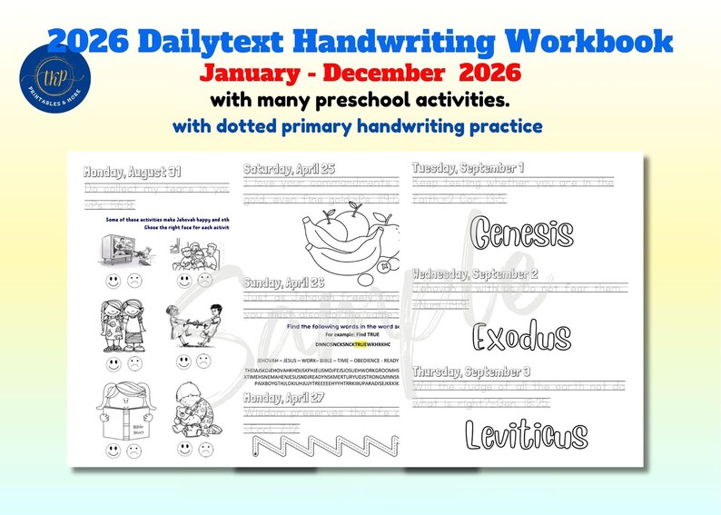 2026 JW Dailytext Handwriting and Activities Notebook for the Little ...