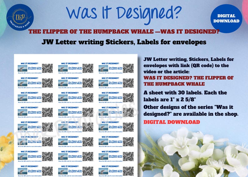 JW Letter Writing~ Stickers, Labels With Link to the Article "was It ...