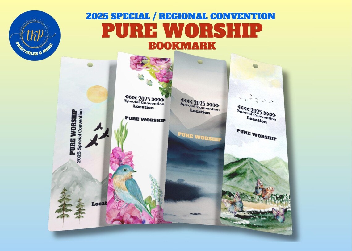 JW 2025 Special Convention "pure Worship" BOOKMARK SET in Different ...