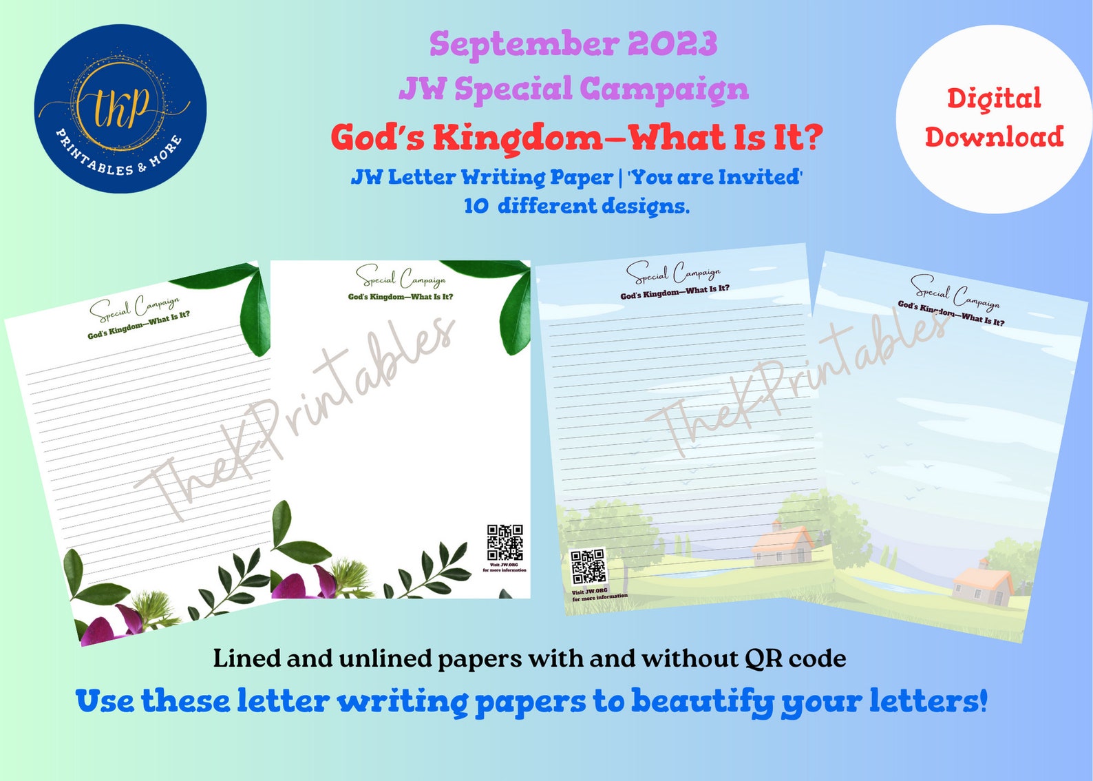 2023 JW September Campaign JW Letter Writing Paper God's Kingdom Jw ...