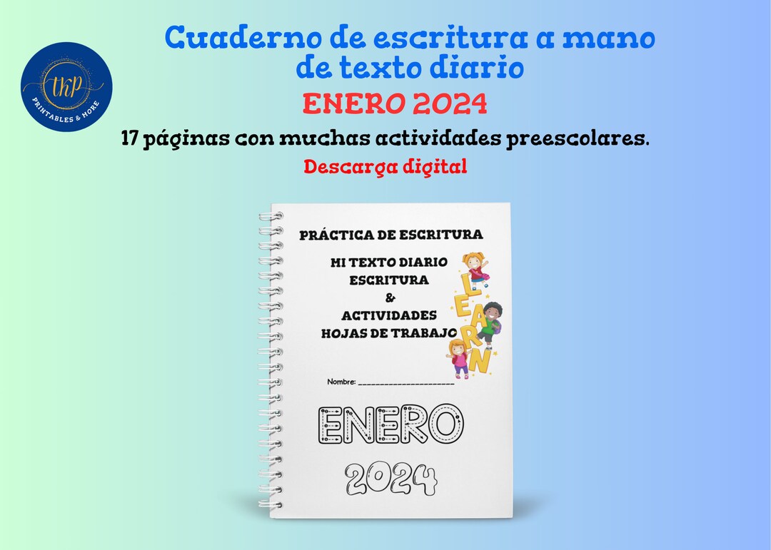 Hojas De Escritura Y Actividades Texto Del Día Enero De - Etsy