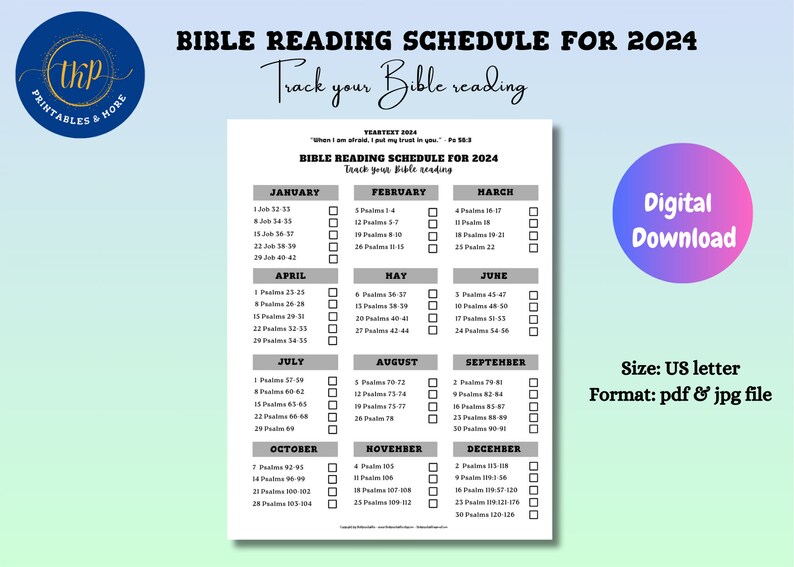 JW Bible Reading Schedule & Tracker for 2024 in 5 Different Designs ...