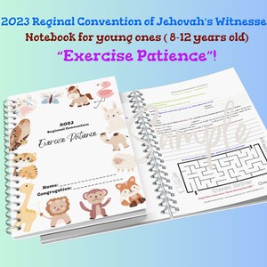 2023 JW Regional Convention exercise Patience Notebook for Young Ones 8 ...