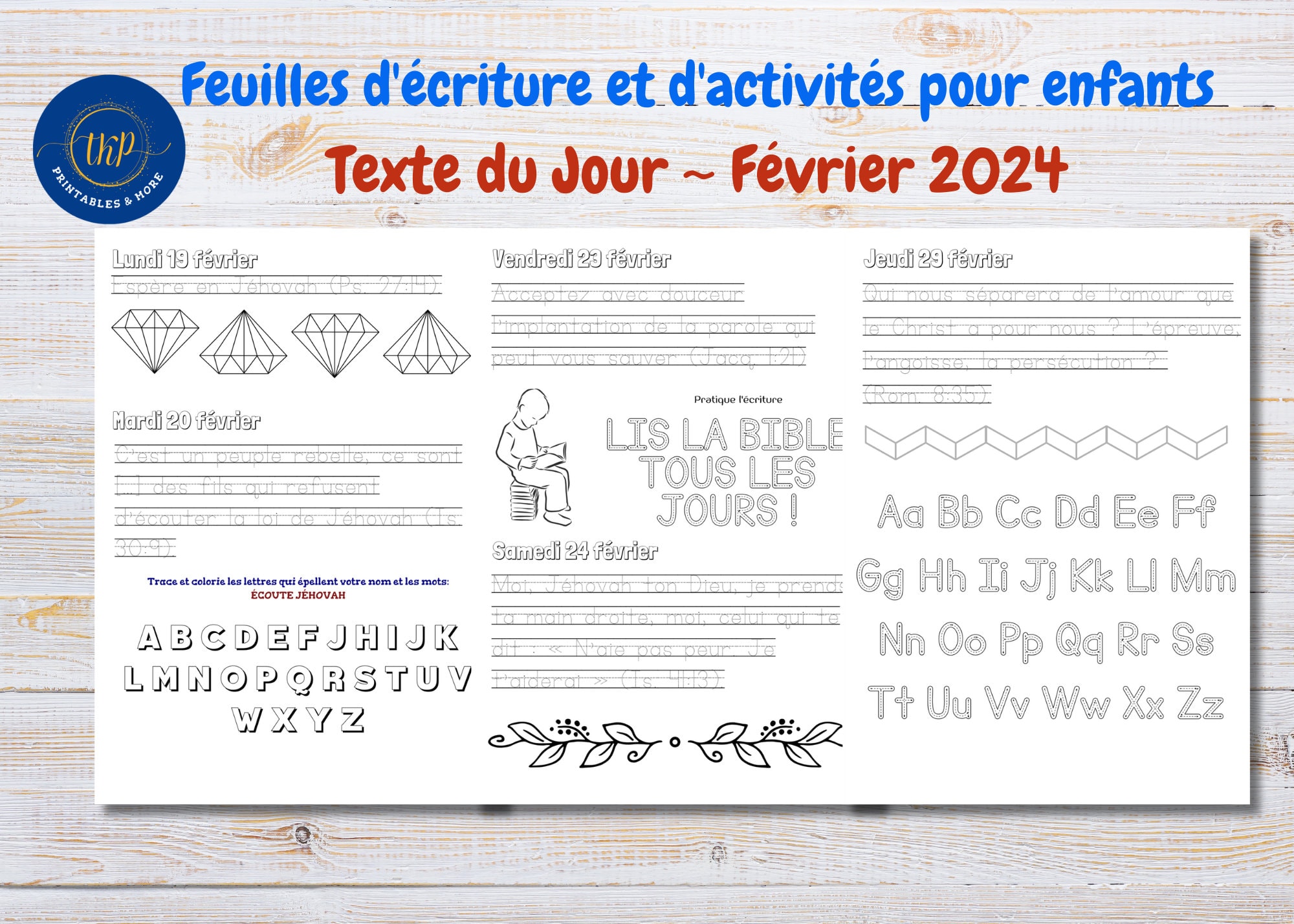 JW Feuilles Décriture Et Dactivités Texte Du Jour Fevrier 2024 Pour ...