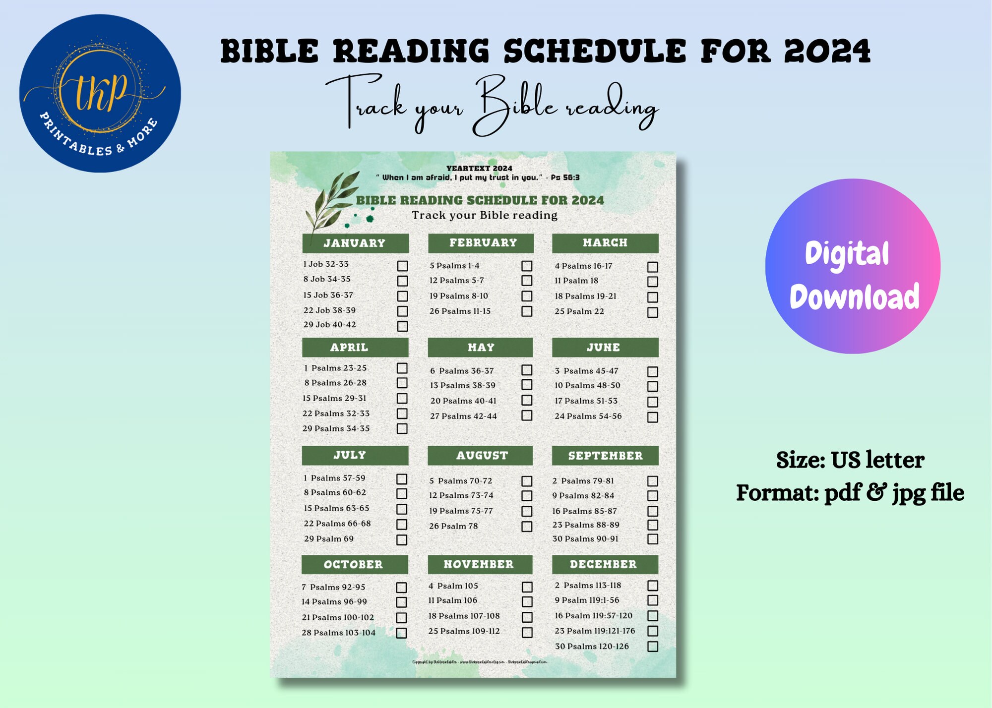 JW Bible Reading Schedule & Tracker for 2024 in 5 Different Designs ...