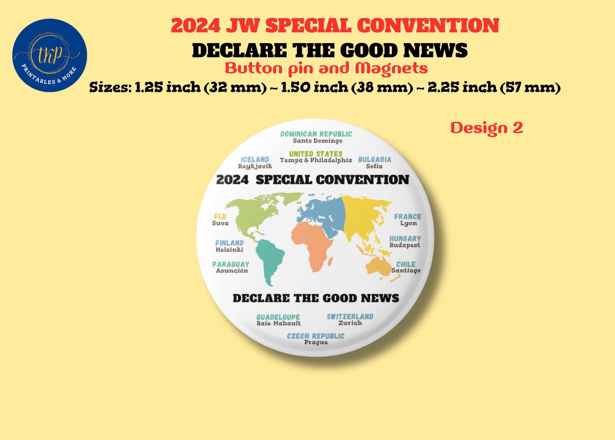 Convention spéciale JW 2024 Déclarez la bonne nouvelle Boutons/Épingles en 3 tailles - Etsy France
