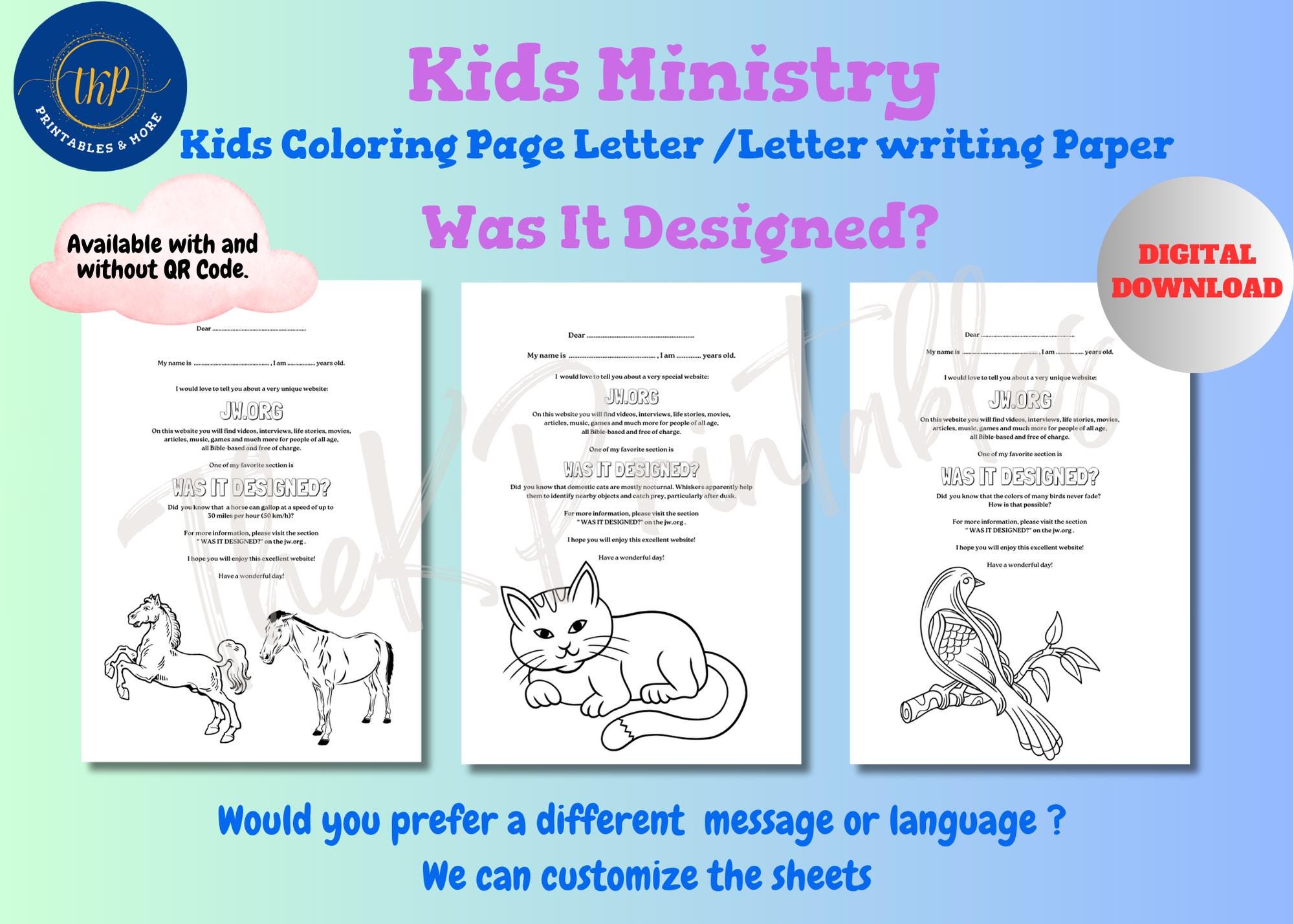 JW Kids Letter Writing Paper ~ Jw.org Website and "was It Designed?"~jw ...