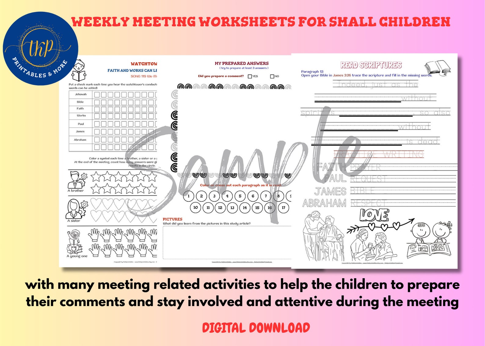 Interactive Weekly Meetings Worksheets for the Little Ones MONTHLY ...
