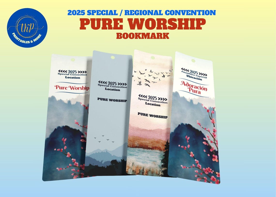 JW 2025 Special Convention "pure Worship" BOOKMARK SET in Different ...