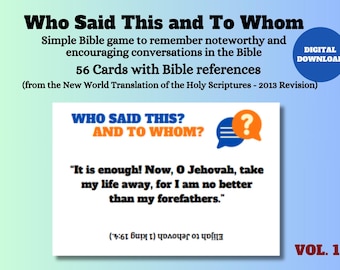JW Bible Who Said That Game for Family Worship Night - Etsy