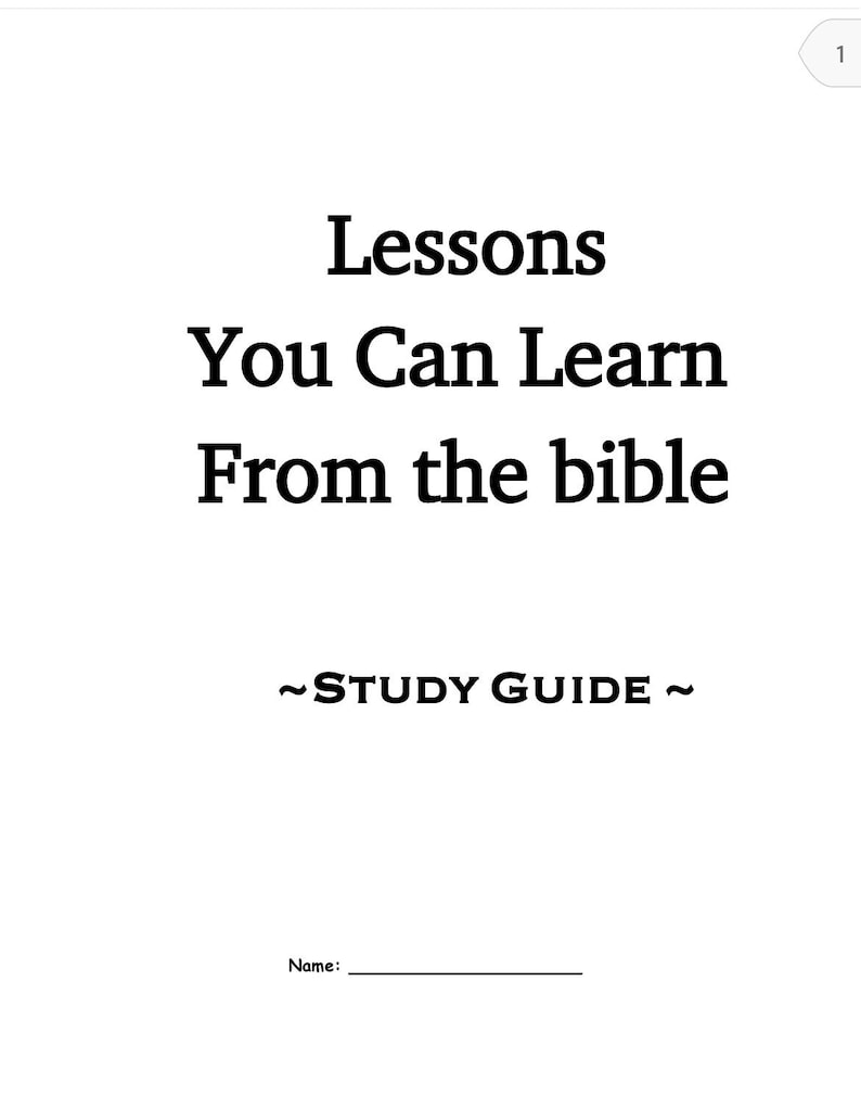 JW Printable Lessons You Can Learn From the Bible Study - Etsy