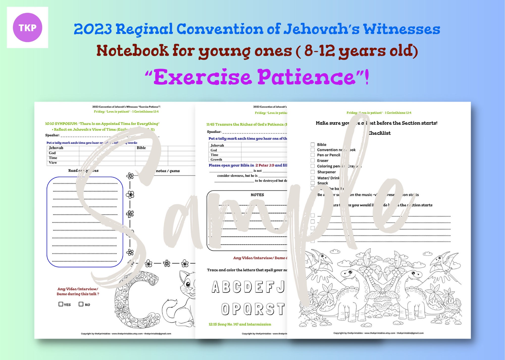 2023 JW Regional Convention exercise Patience Notebook for - Etsy Canada
